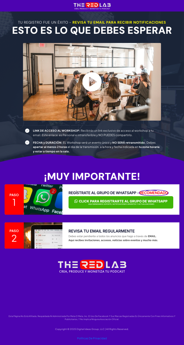 Registro Completado – The RED Lab